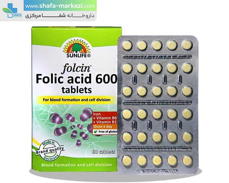 خرید و قیمت فولسین فولیک اسید 600 سان لایف - داروخانه شفا مرکزی ...